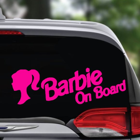 Other | Barbie On Board Pink Glossy Vinyl Decal Sticker 7 Inch | Poshmark